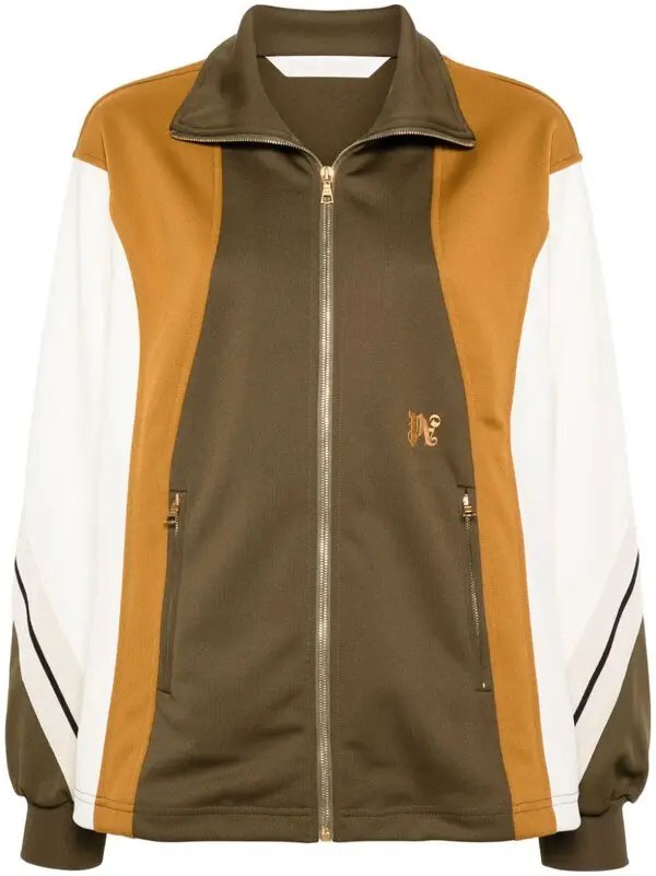 Palm Angels Monogram-embroidered Colourblock Track Jacket - Brown