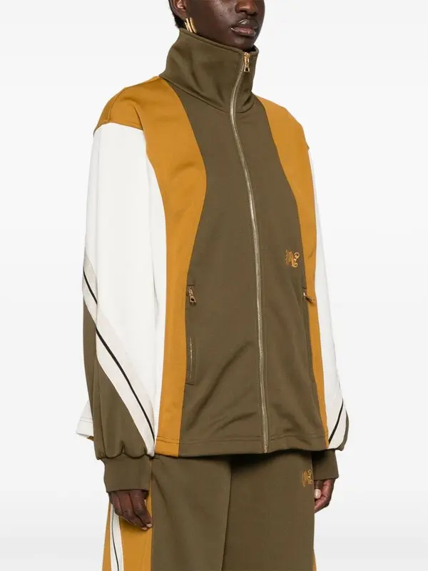 Palm Angels Monogram-embroidered Colourblock Track Jacket - Brown