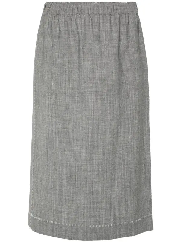 Fabiana Filippi Decorative-stitching Chambray Skirt