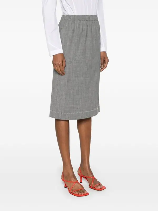 Fabiana Filippi Decorative-stitching Chambray Skirt