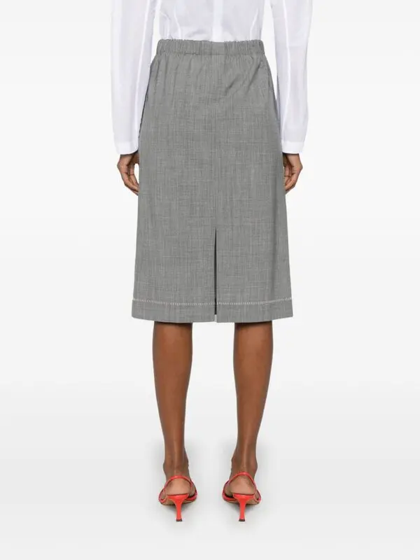 Fabiana Filippi Decorative-stitching Chambray Skirt