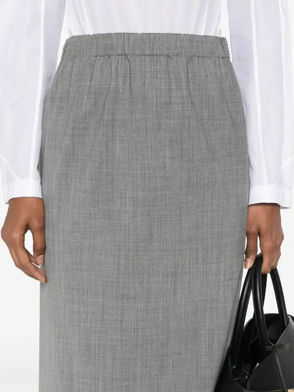 Fabiana Filippi Decorative-stitching Chambray Skirt