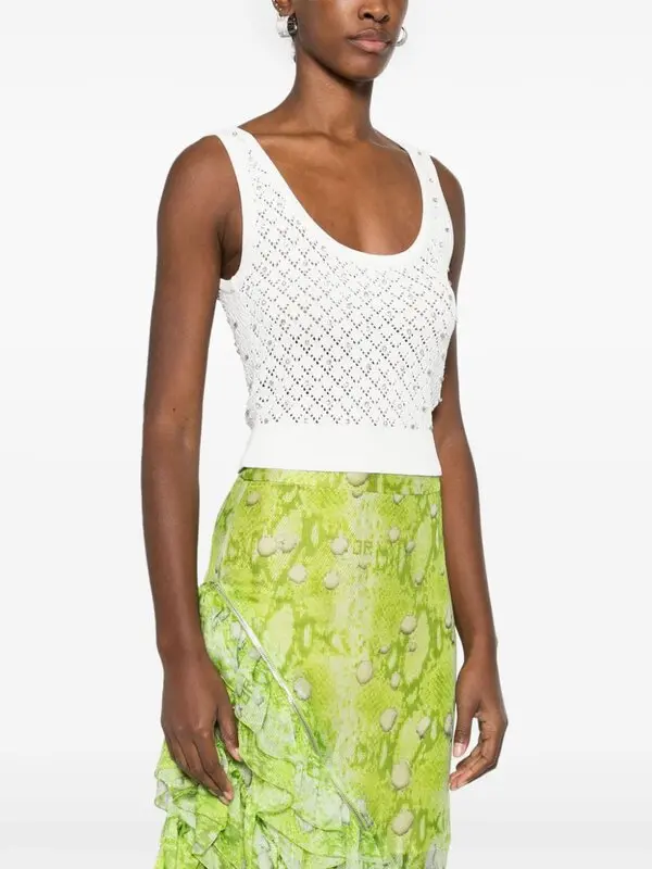 John Richmond Crystal-embellished Knitted Top