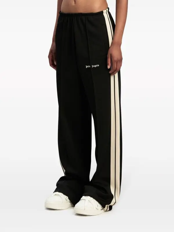 Palm Angels Logo-embroidered Wide-leg Track Pants - Black