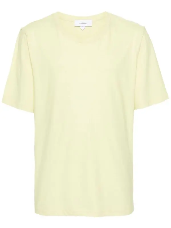 LARDINI Round-neck Cotton T-shirt - Yellow