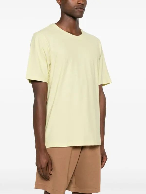 LARDINI Round-neck Cotton T-shirt - Yellow