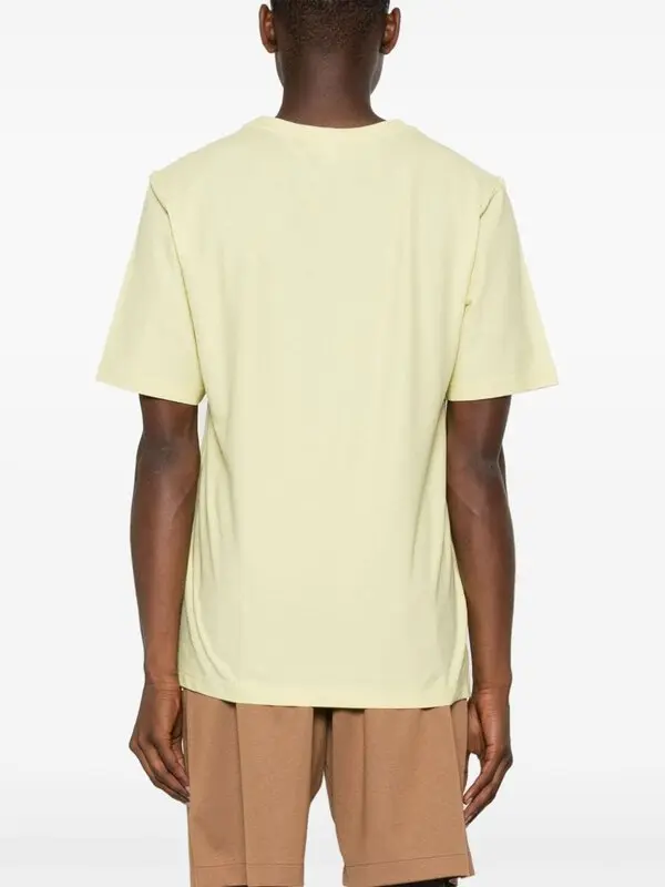 LARDINI Round-neck Cotton T-shirt - Yellow