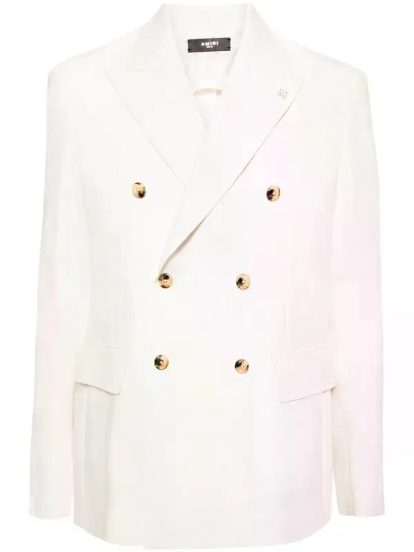 Amiri Linen-cotton Blend Blazer - Neutrals