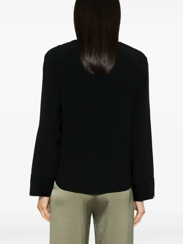 FORTE_FORTE V-neck Crepe Blouse