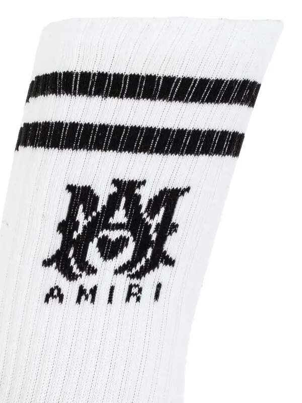 Amiri Logo-print Mid-calf Socks - White