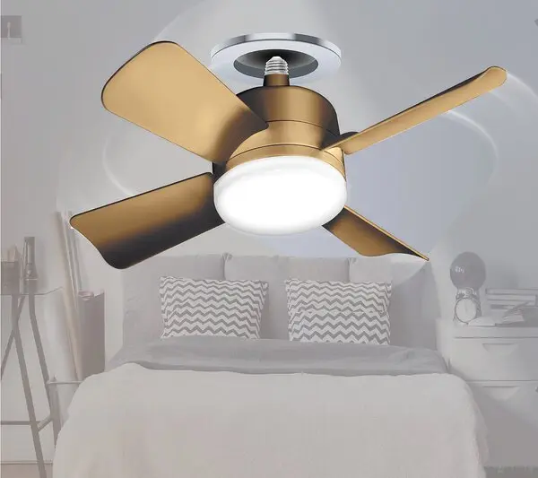 BELL & HOWELL 2-in-1 Socket Ceiling Metallic Fan & Led Light