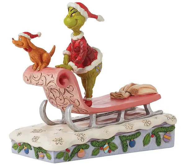 JIM SHORE Grinch Grinch And Max On Sled - One-color