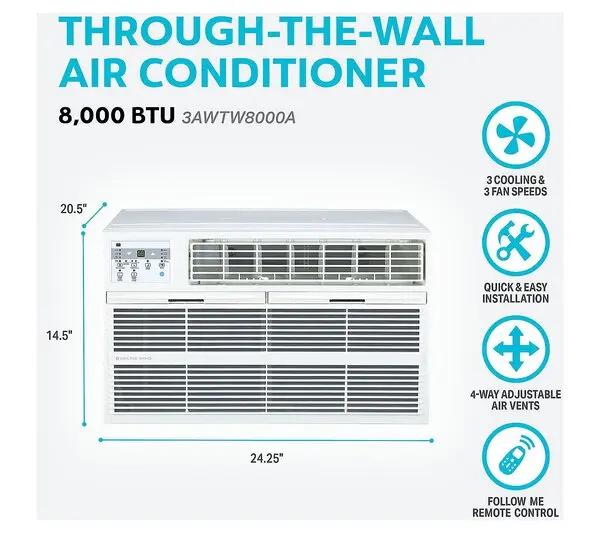 ARCTIC WIND 8,300 Btu Through The Wall Air Cond Itioner