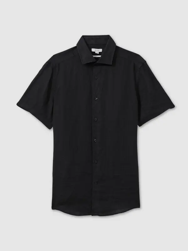 REISS Holiday Slim Fit Linen Shirt