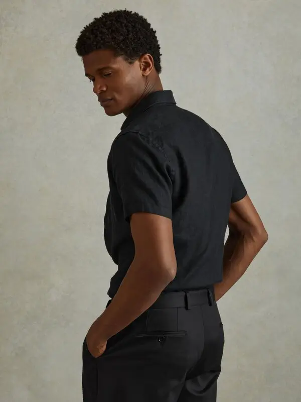 REISS Holiday Slim Fit Linen Shirt