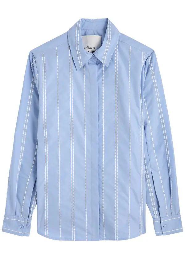 3.1 Phillip Lim Striped Cotton-blend Poplin Shirt