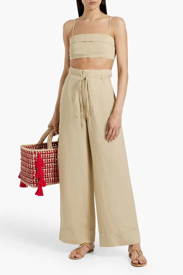 Onia Cropped Linen-lyocell Blend Top