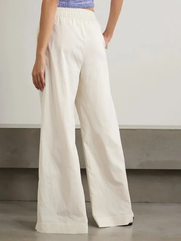 FRAME Lounge Cotton-blend Wide-leg Pants