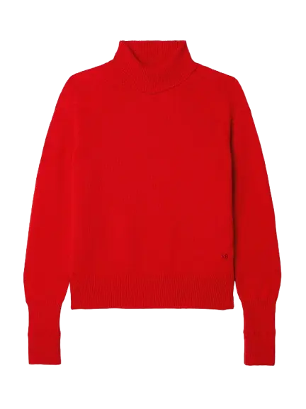 Victoria Beckham Wool Turtleneck Sweater - Red