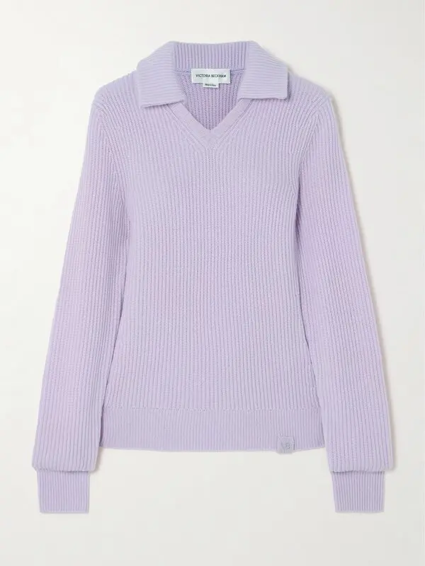 Victoria Beckham Ribbed Stretch-cashmere Sweater