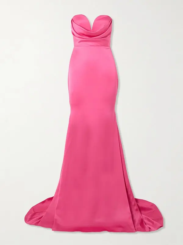 Alex Perry Strapless Draped Gown
