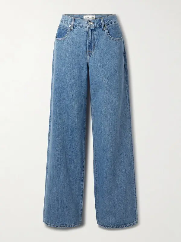 SLVRLAKE Mica Low-rise Wide-leg Jeans - Blue