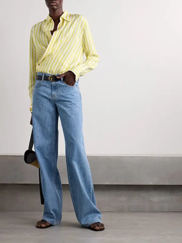 SLVRLAKE Mica Low-rise Wide-leg Jeans - Blue