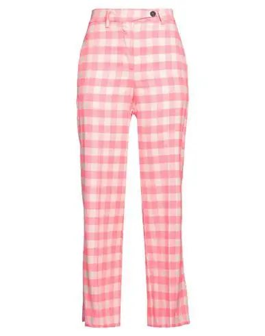 VICOLO Gingham Straight-leg Pants - Pink