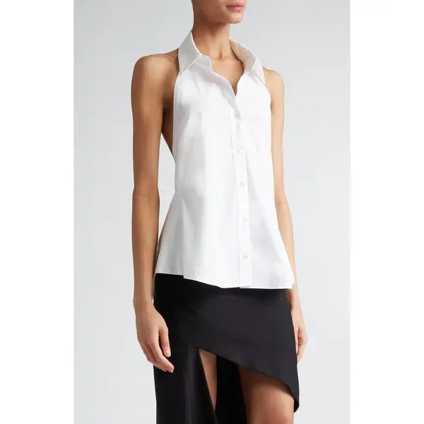 MONSE Deconstructed アシンメトリー トップス Monse Deconstructed Button-Up Shirt In Ivory - 75% Off | Editorialist