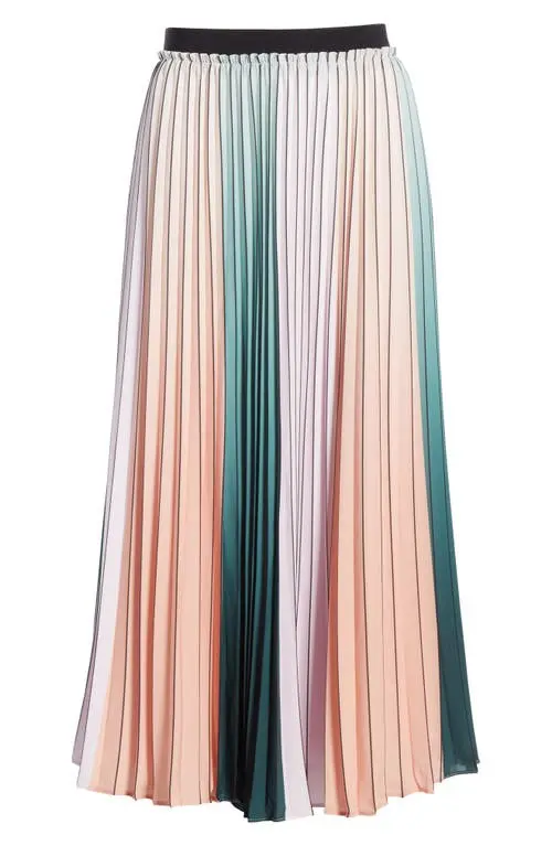 Ted Baker London Selmma Stripe Pleat Midi Skirt
