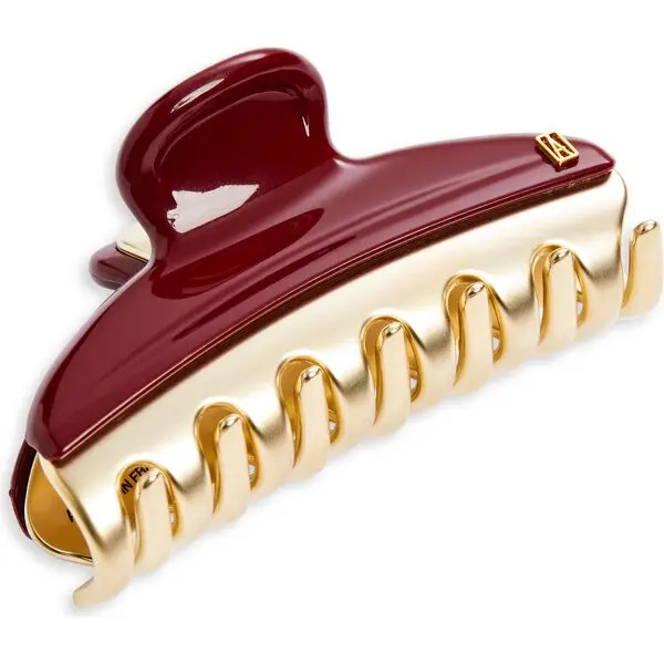 Alexandre De Paris Medium Two-tone Claw Clip - Burgundy