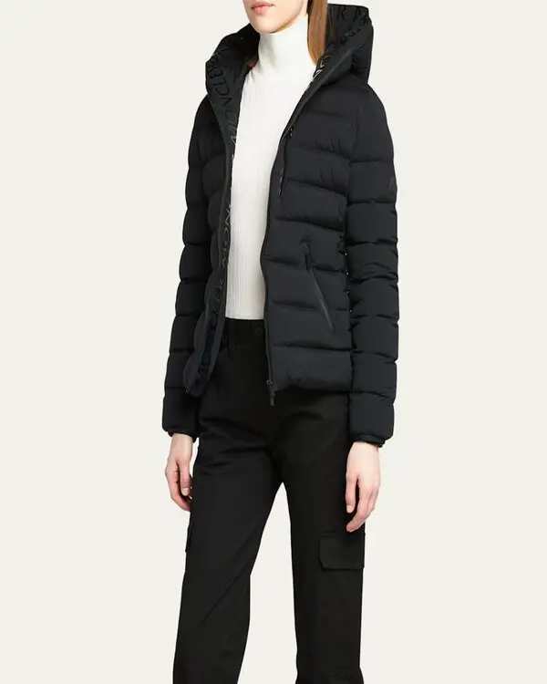 Moncler Herbe Stretch Nylon Hooded Puffer Jacket