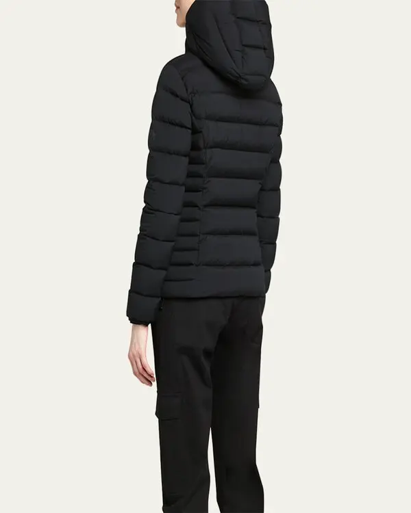 Moncler Herbe Stretch Nylon Hooded Puffer Jacket