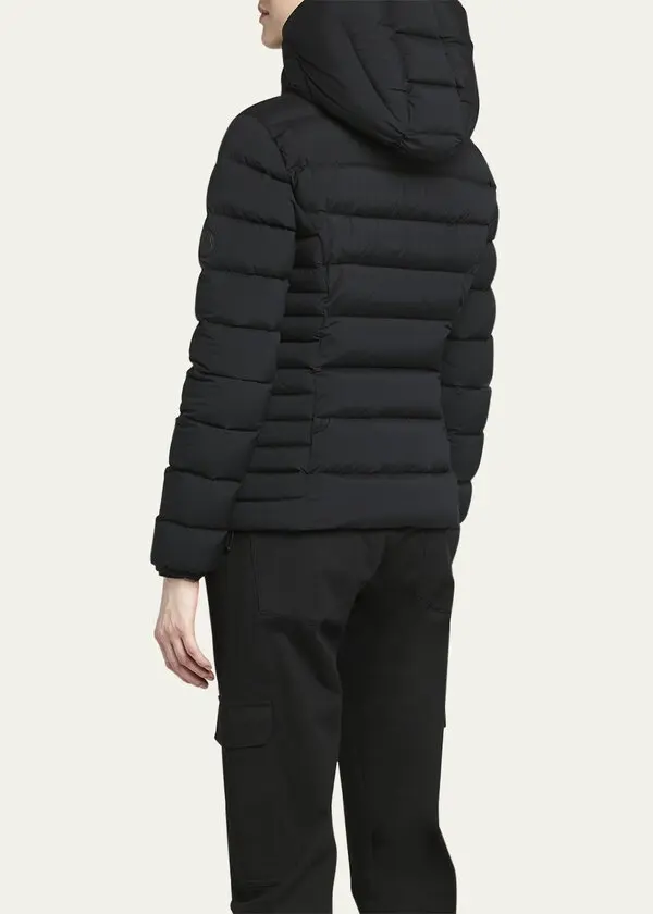 Moncler Herbe Stretch Nylon Hooded Puffer Jacket