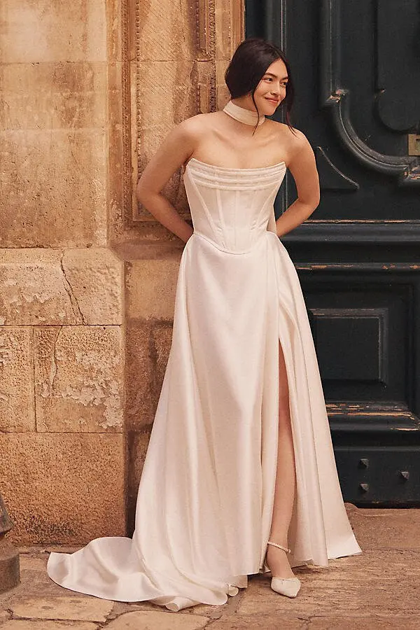 Watters Wtoo Allie Strapless Corset Gown In White - 30% Off | Editorialist