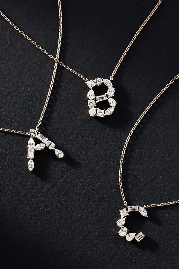 FINE DIAMONDS BY ANTHROPOLOGIE Yellow Diamond Monogram Necklace - D