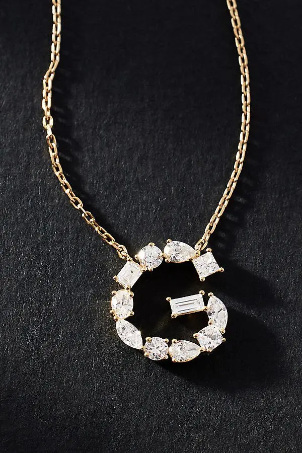 FINE DIAMONDS BY ANTHROPOLOGIE Yellow Diamond Monogram Necklace - G