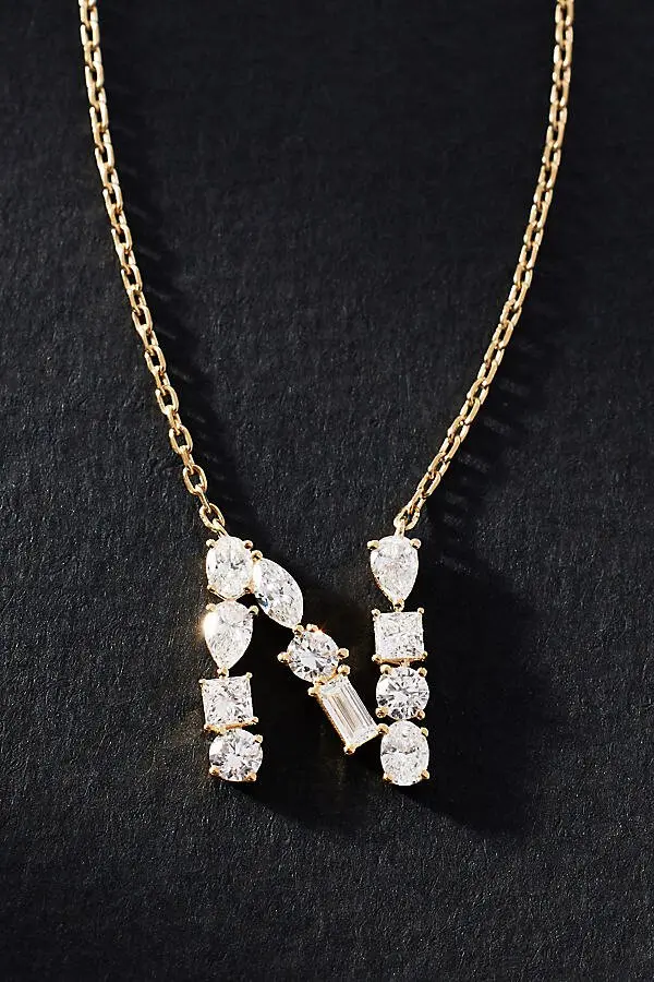 FINE DIAMONDS BY ANTHROPOLOGIE Yellow Diamond Monogram Necklace - N