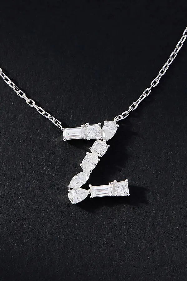 FINE DIAMONDS BY ANTHROPOLOGIE White Gold Diamond Monogram Necklace - Z