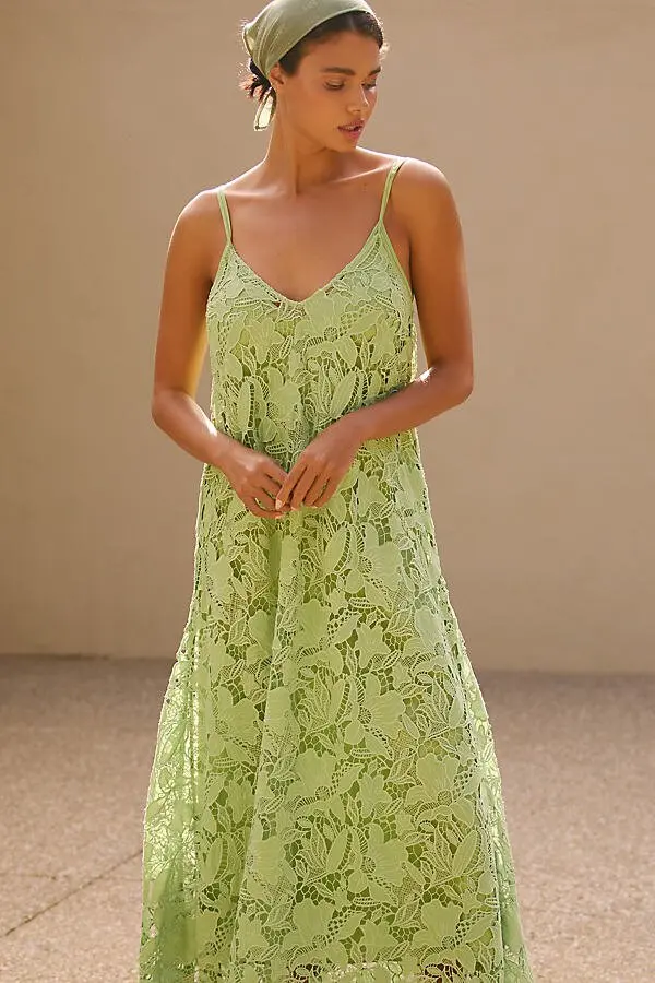 Suboo Eve Lace A-Le Midi Dress In Green - 72% Off | Editorialist