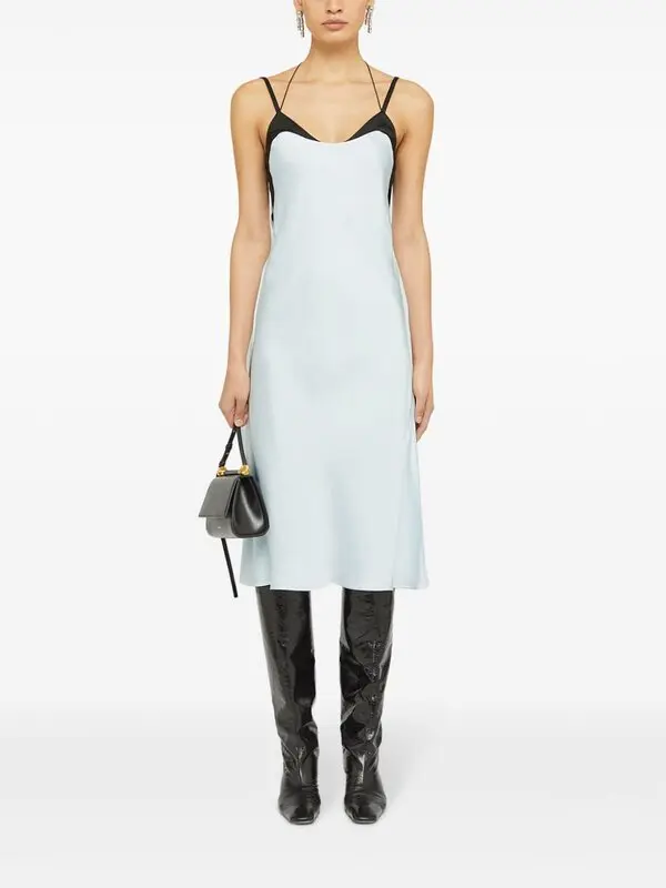 JIL SANDER Contrast Detail Midi Dress