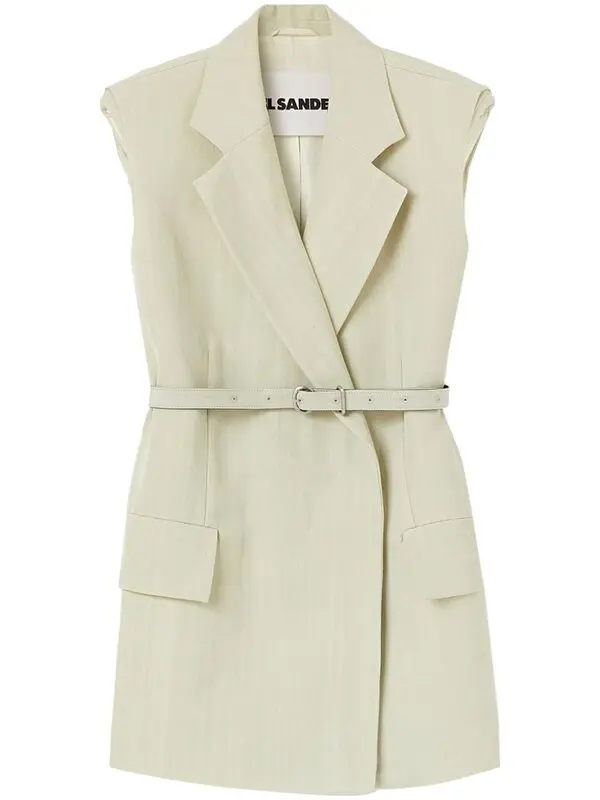JIL SANDER Belted Tailored Gilet