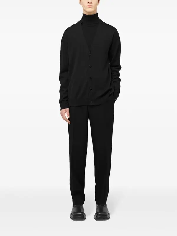 JIL SANDER V-neck Wool Cardigan - Black