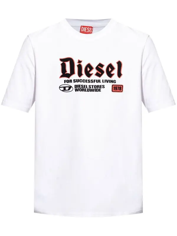 DIESEL® Logo-print Cotton T-shirt - White