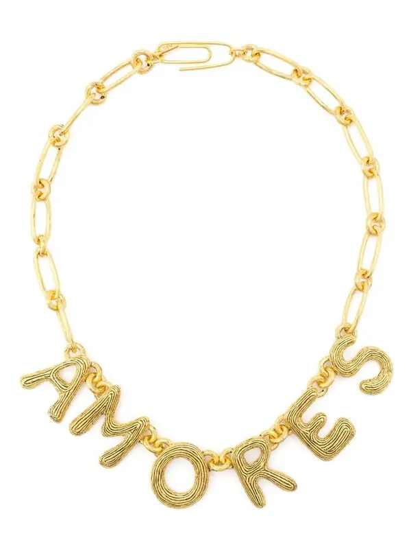 AURÉLIE BIDERMANN Amaite Letter-charm Necklace - Gold