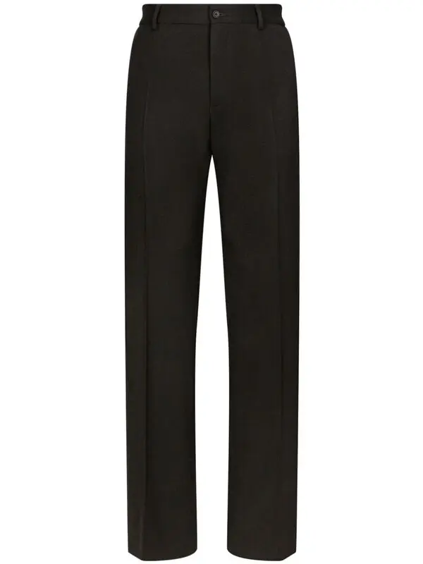 Dolce & Gabbana Straight-leg Wool Trousers - Black