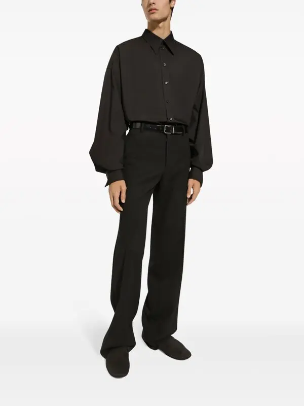Dolce & Gabbana Straight-leg Wool Trousers - Black