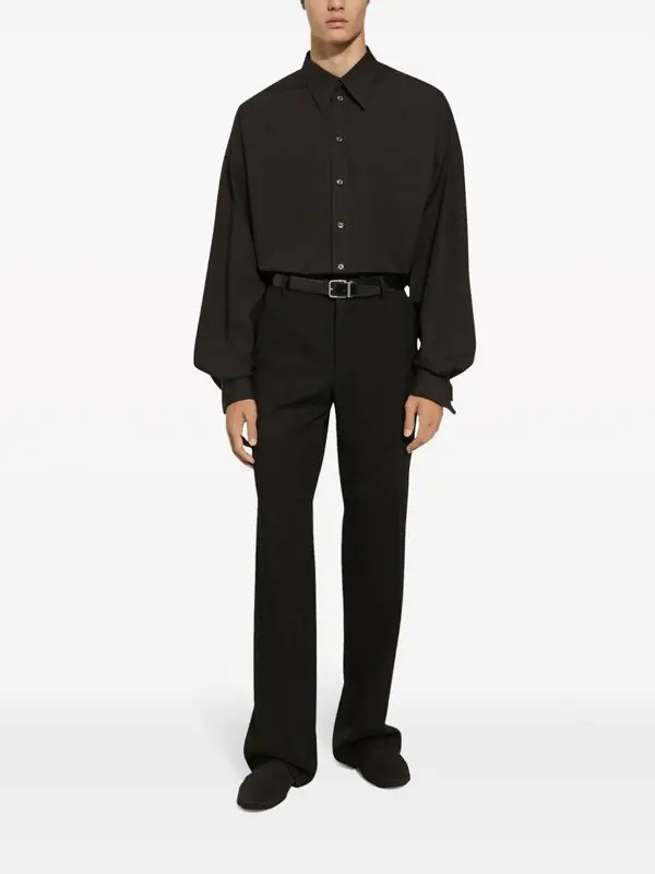 Dolce & Gabbana Straight-leg Wool Trousers - Black