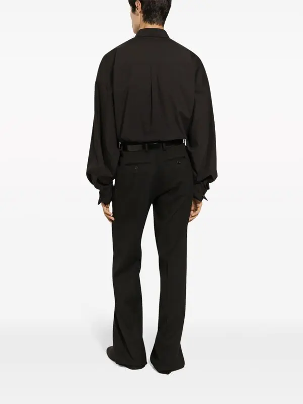 Dolce & Gabbana Straight-leg Wool Trousers - Black