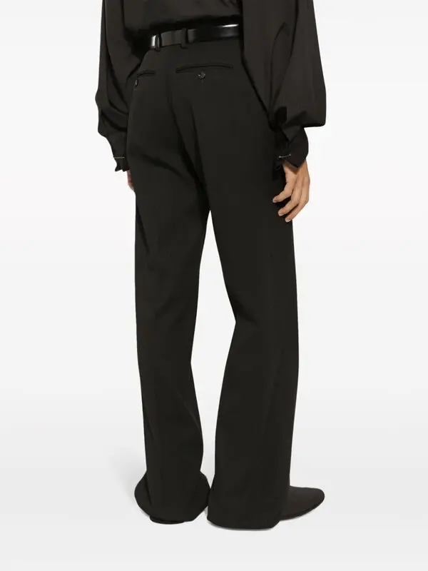 Dolce & Gabbana Straight-leg Wool Trousers - Black